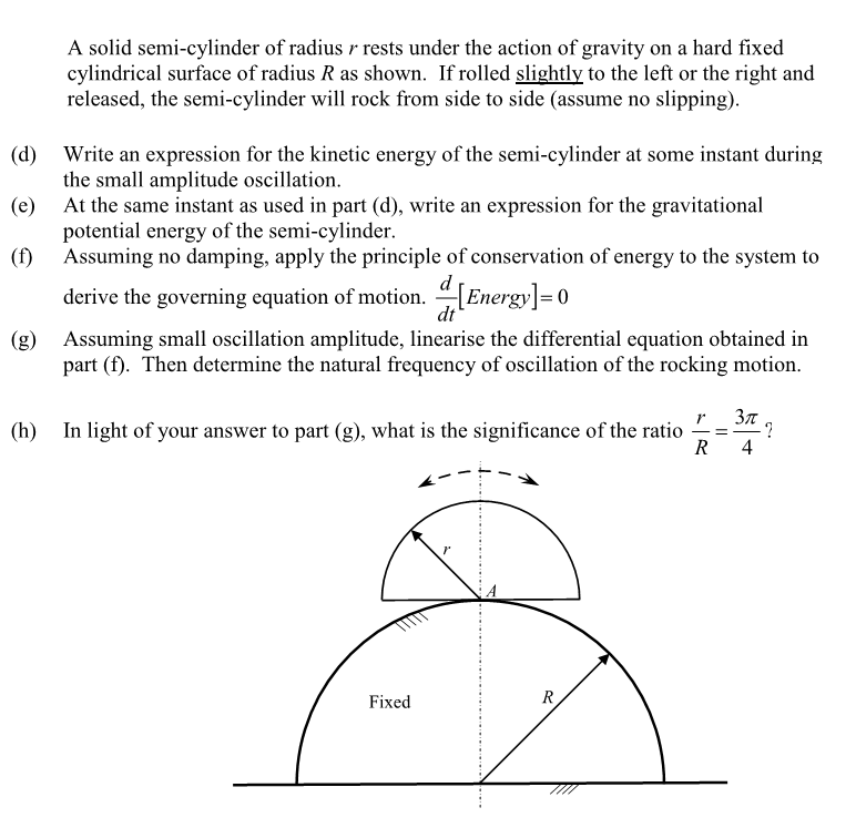 Solved A solid semi-cylinder of radius r rests under the | Chegg.com