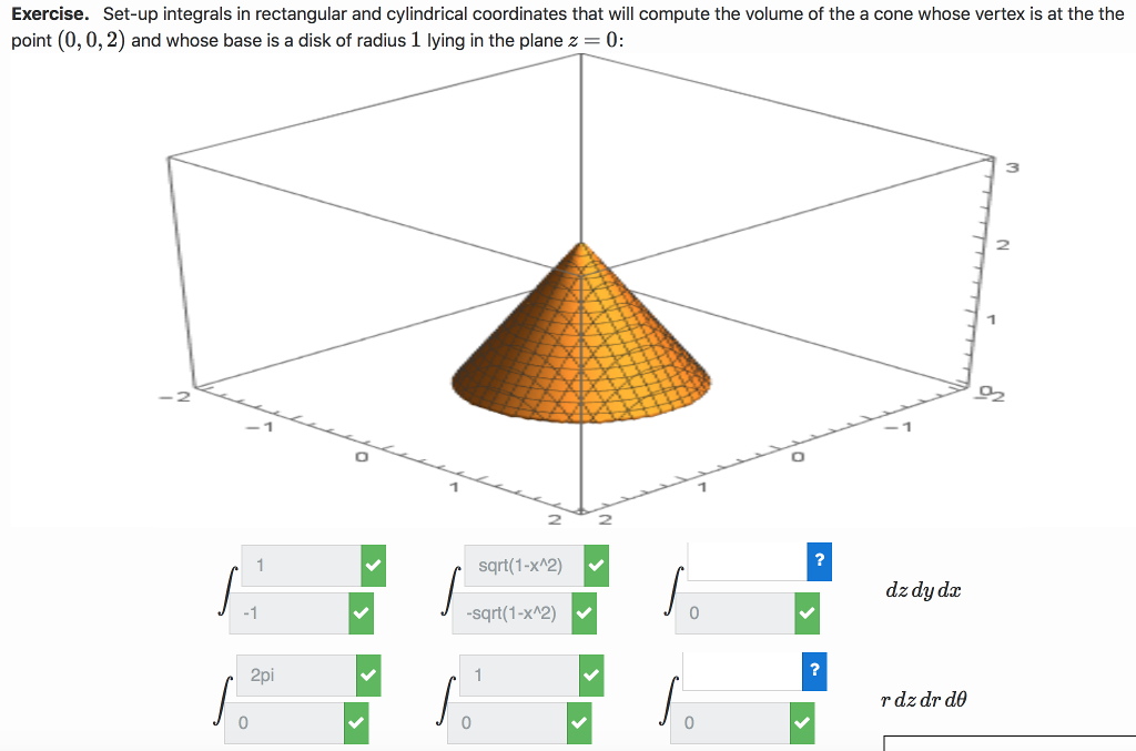 Solved Exercise. Set-up integrals in rectangular and | Chegg.com