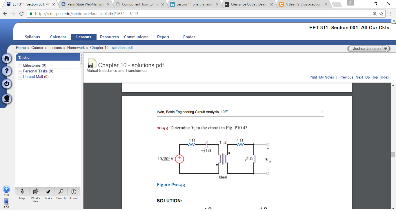 Solved C x EET 311, Section 001: Al X Penn State We jri5 x D | Chegg.com