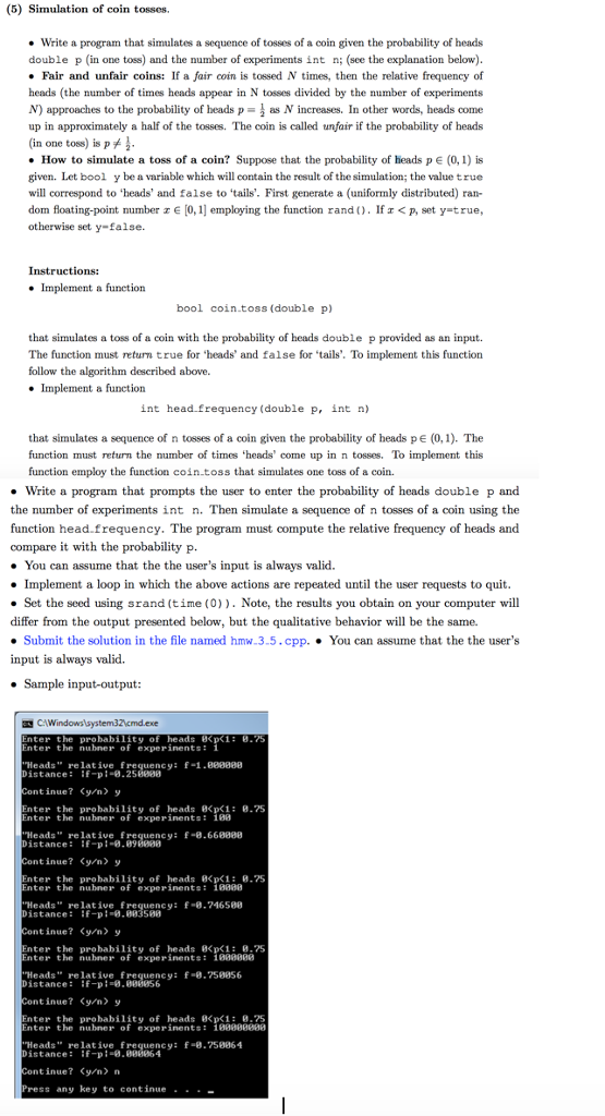 Solved Write A Program In C That Simulates A Sequence Of 
