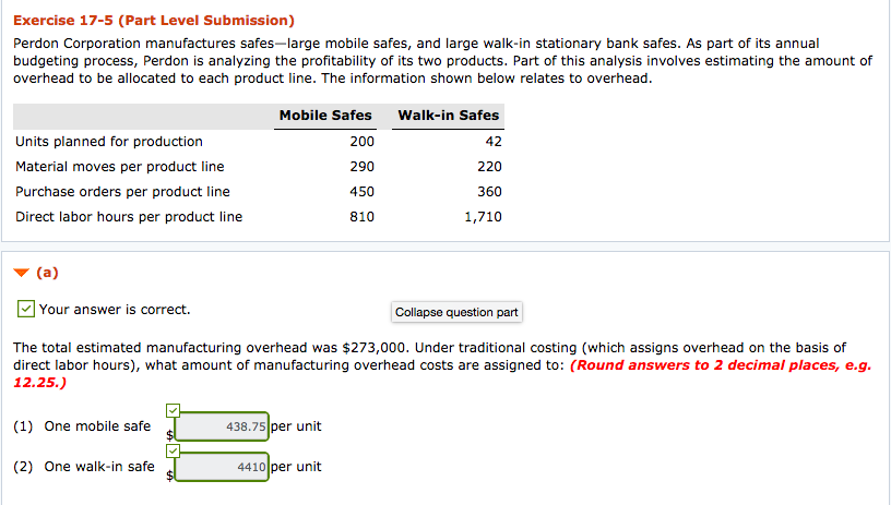 Solved Exercise 17-5 (Part Level Submission) Perdon | Chegg.com
