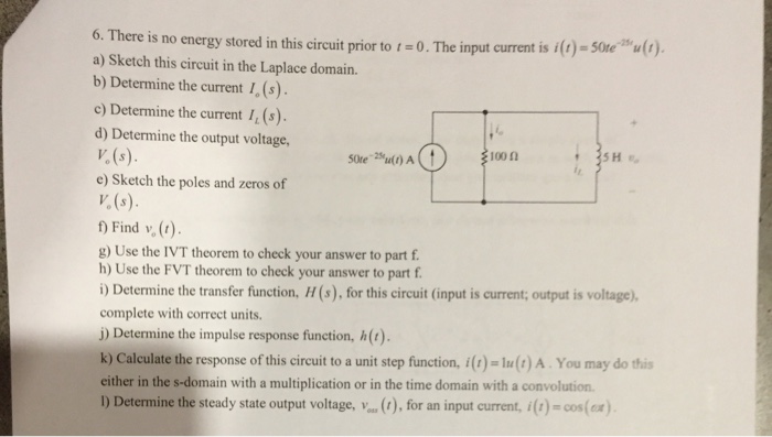 Solved There is no energy stored in this circuit prior to t | Chegg.com