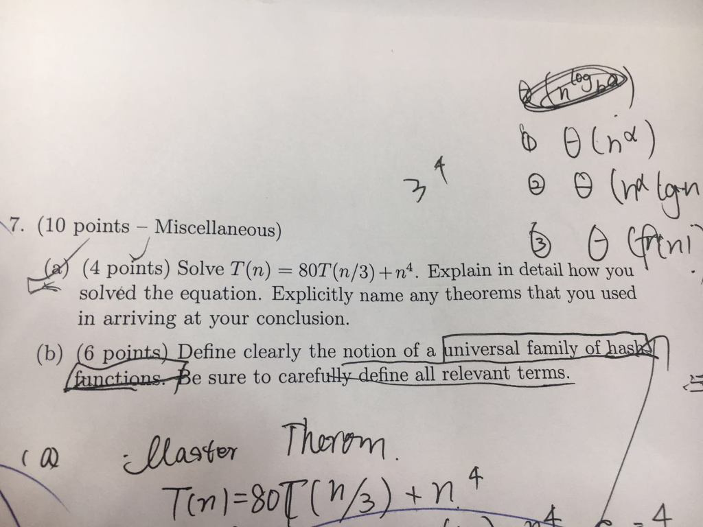 Solved t b e (h) 7. (10 points - Miscellaneous) (4 poínts) | Chegg.com