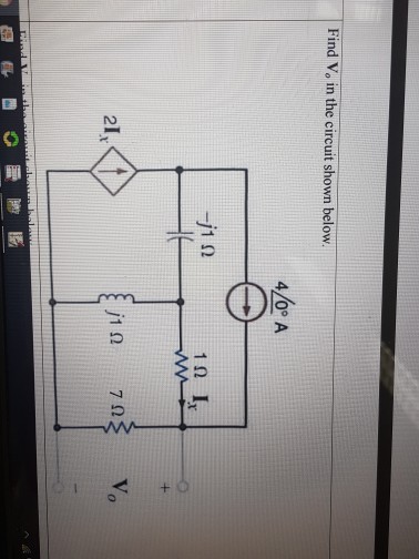 Solved Find V_o in the circuit shown below. | Chegg.com