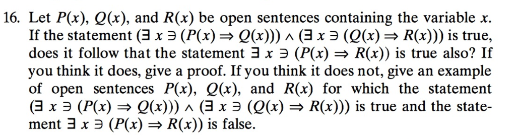 Solved 16. Let P(x), Q(x), and R(x) be open sentences | Chegg.com