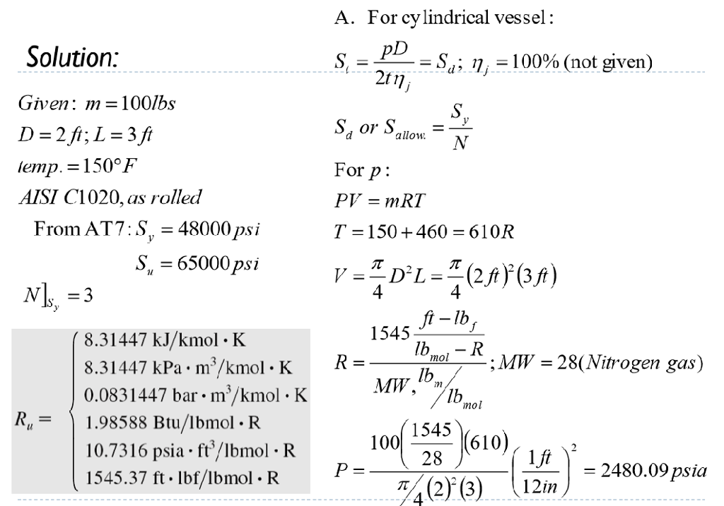A vessel is to contain 100 lbs. of Nitrogen gas at | Chegg.com