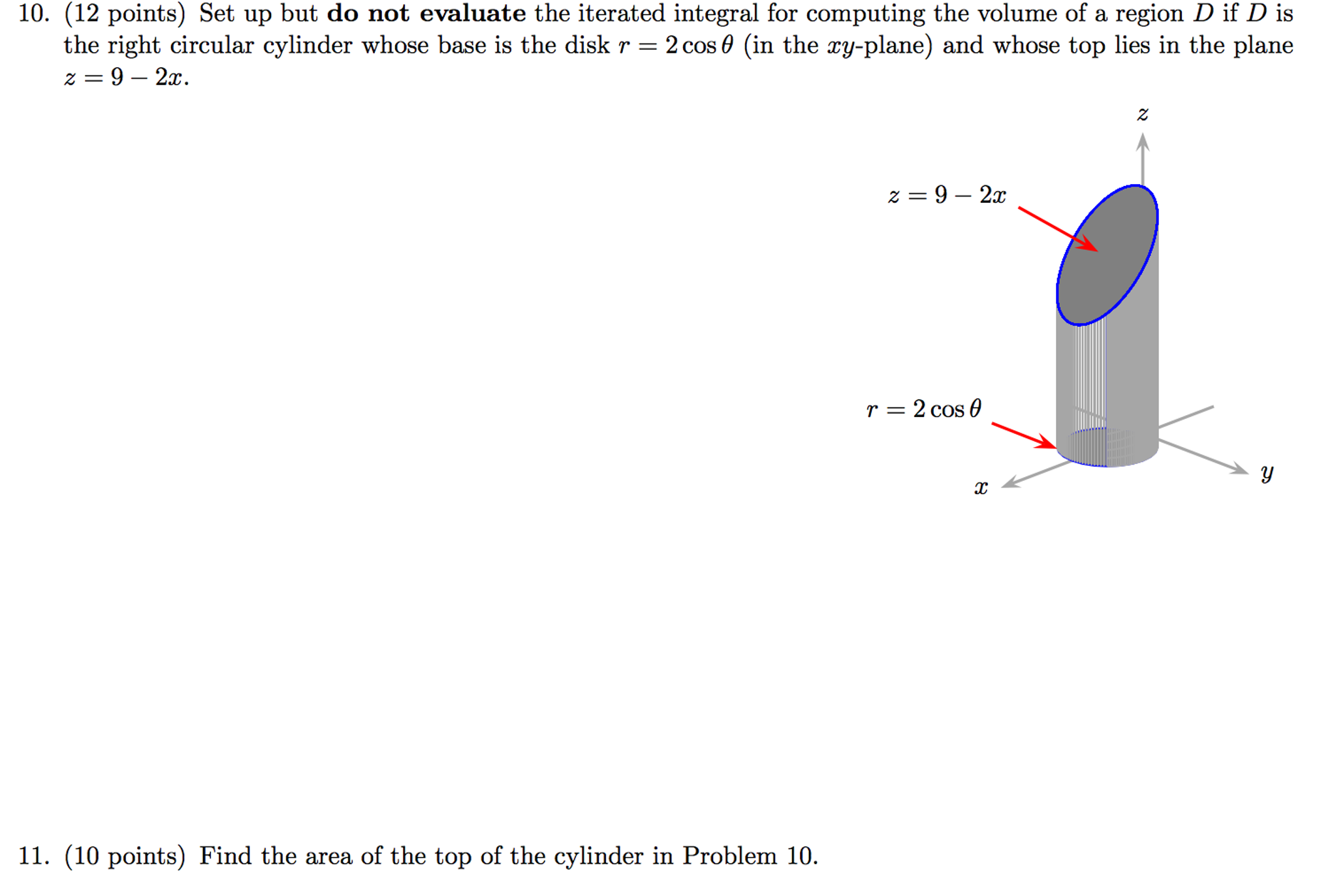 Solved Set up but do not evaluate the iterated integral for | Chegg.com
