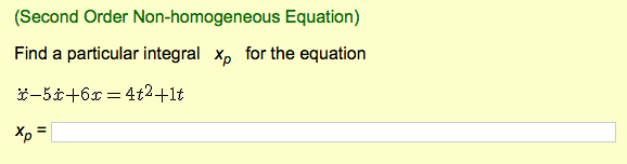 Solved Second Order Non-homogeneous Equation) Find a | Chegg.com