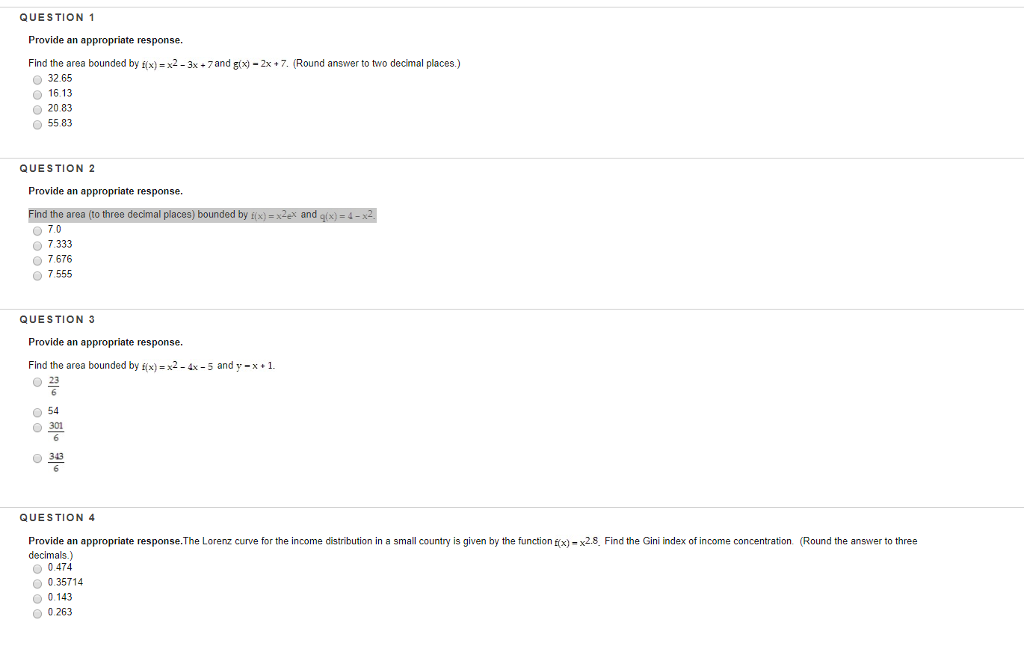 Solved QUESTION 1 Provide an appropriate response. 0 Find | Chegg.com