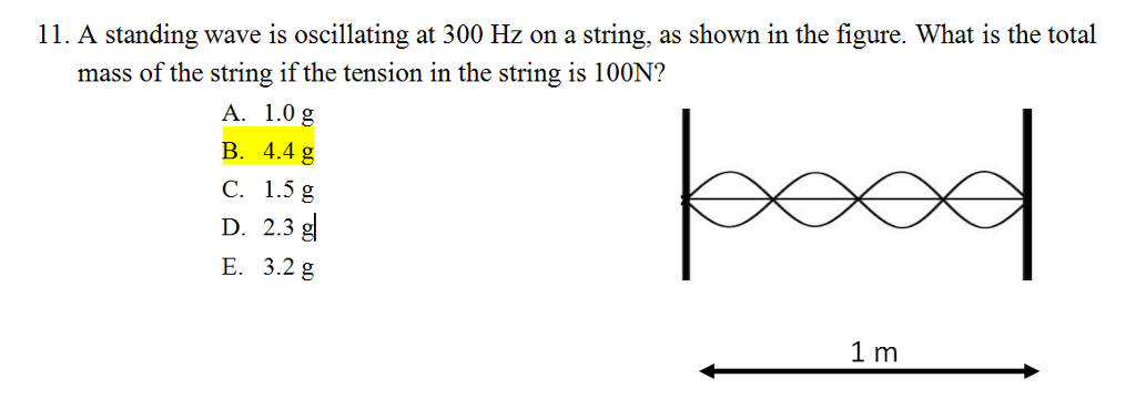 Solved A Standing Wave Is Oscillating At 300 Hz On A String