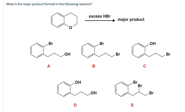 Solved What Is The Major Product Formed In The Following