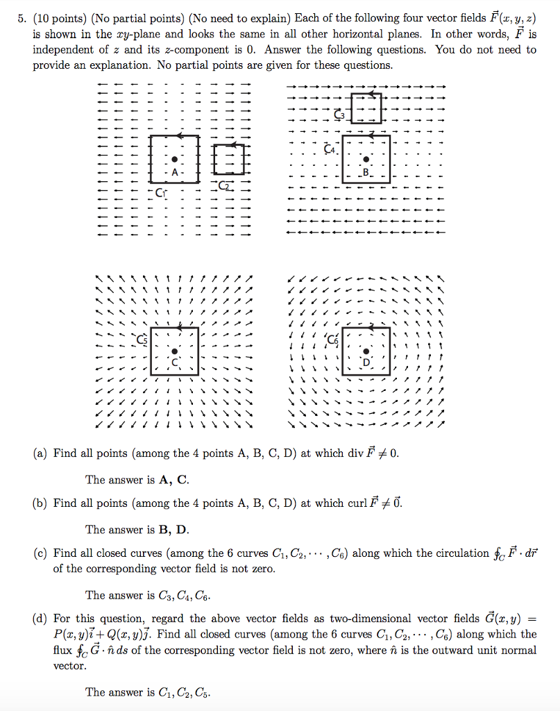 Solved Each of the following four vector fields F(x, y, z) | Chegg.com