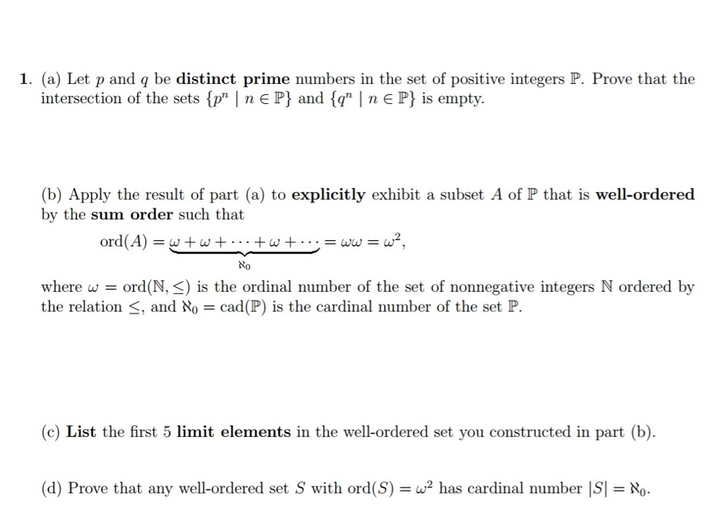 Let p and q be distinct prime numbers in the set of | Chegg.com