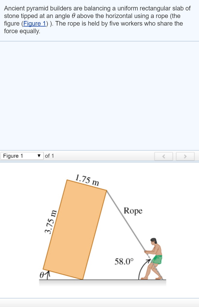 Solved Ancient pyramid builders are balancing a uniform | Chegg.com Solved Ancient pyramid builders are balancing a uniform | Chegg.com