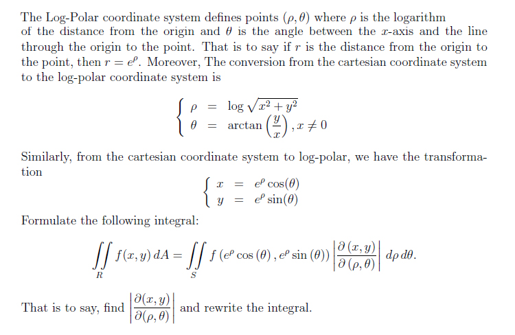 The Log - Polar coordinates system defines points | Chegg.com