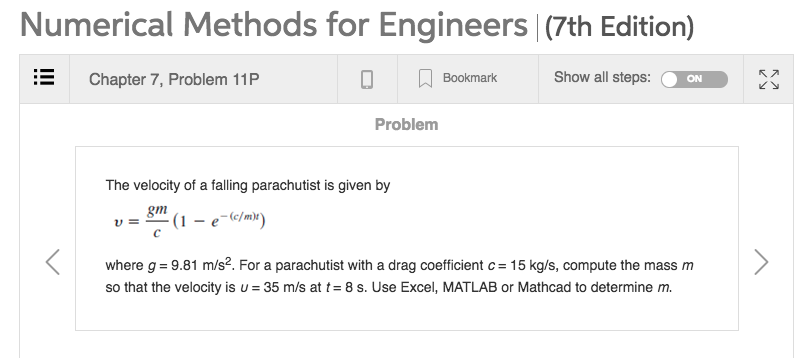 Solved Numerical Methods for Engineers (7th Edition) | Chegg.com