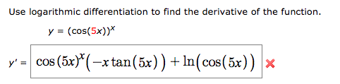 Solved Use logarithmic differentiation to find the | Chegg.com