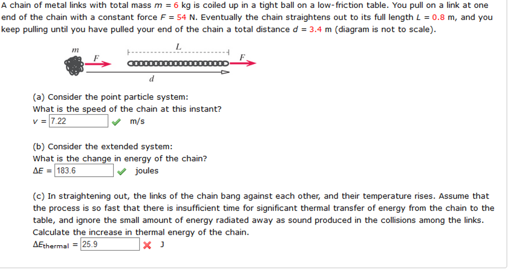 Solved A chain of metal links. Just need part C. I have part | Chegg.com