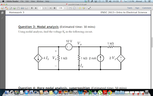Solved Using Nodal Analysis Find The Voltage V0 In The 