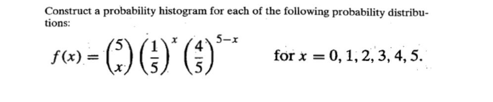 Solved Construct a probability histogram for each of the | Chegg.com