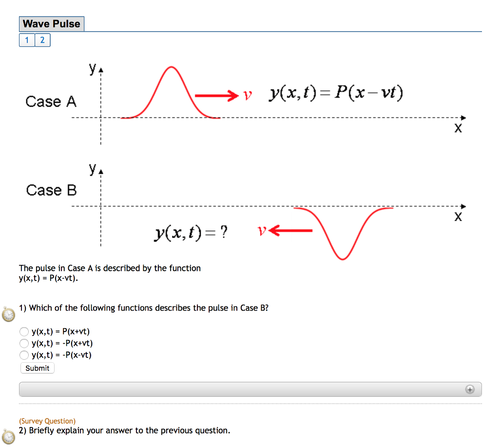 Solved Wave Pulse y(x, t)-P( ) →y x- vt Case A Case B The | Chegg.com