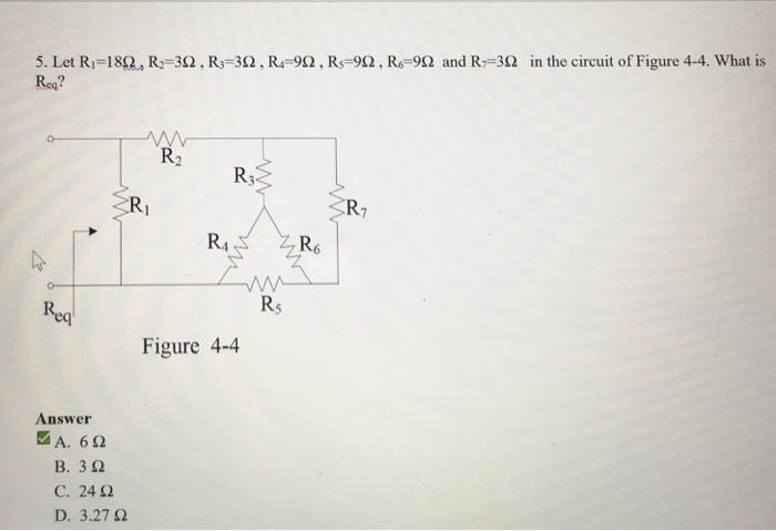 Solved Let R_1=18 ohm, R_2=3 ohm, R_3=# ohm, R_4=9 ohm, | Chegg.com
