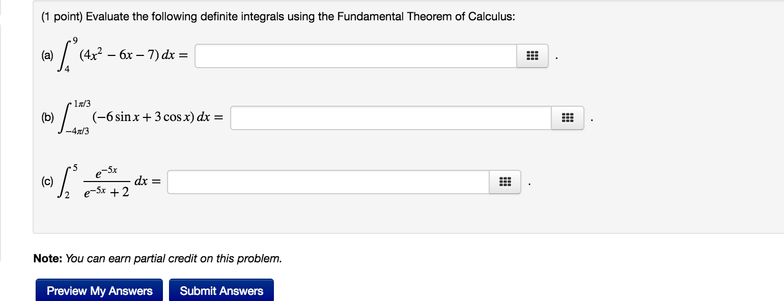 Solved Evaluate the following definite integrals using the | Chegg.com Solved Evaluate the following definite integrals using the | Chegg.com