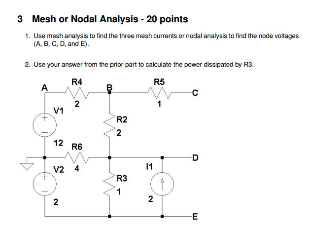 Solved Mesh or Nodal Analysis Use mesh analysis to find the | Chegg.com