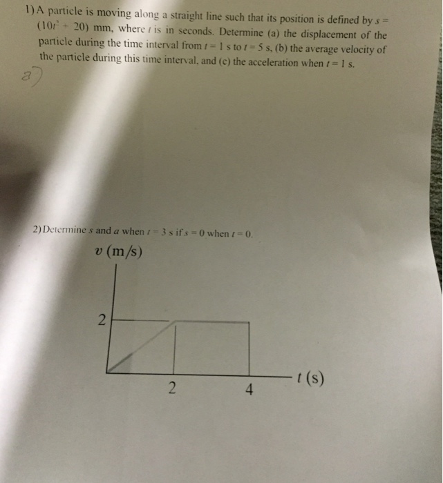 Solved A particle is moving along a straight line such that | Chegg.com
