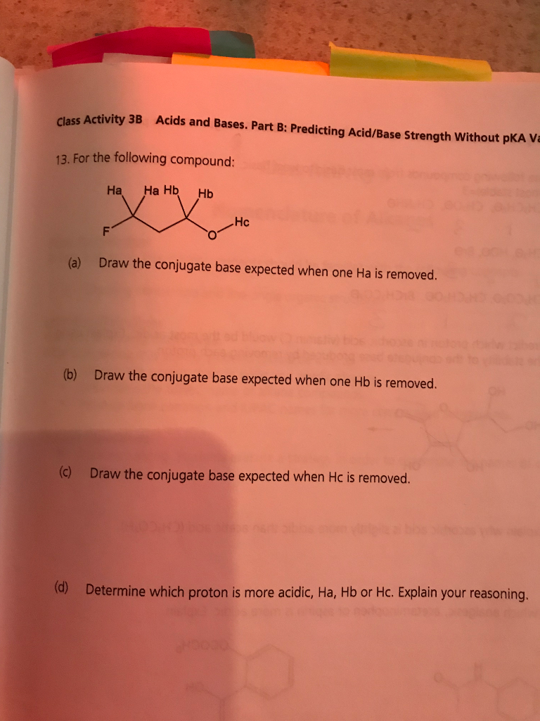 Solved Class Activity 3B Acids and Bases. Part B: Predicting | Chegg.com