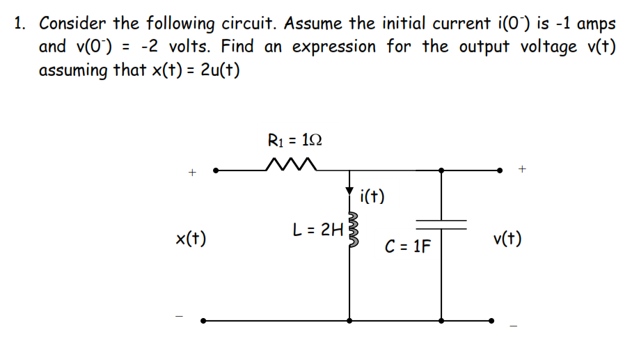 Solved Consider the following circuit. Assume the initial | Chegg.com