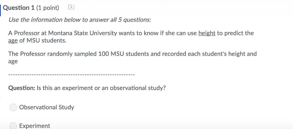 Solved Question 1 (1 point) Use the information below to | Chegg.com