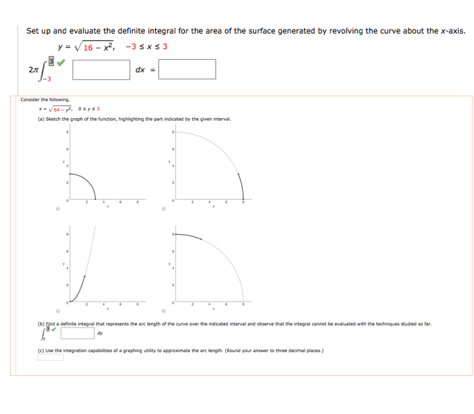 Solved Consider The Following X Sqrt 64 − Y 2 0 ≤