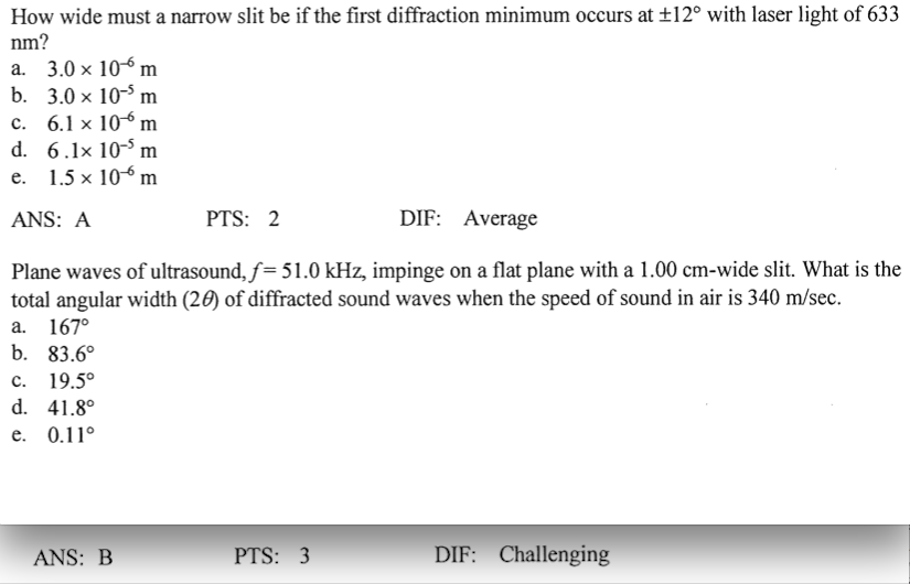 Solved How wide must a narrow slit be if the first | Chegg.com