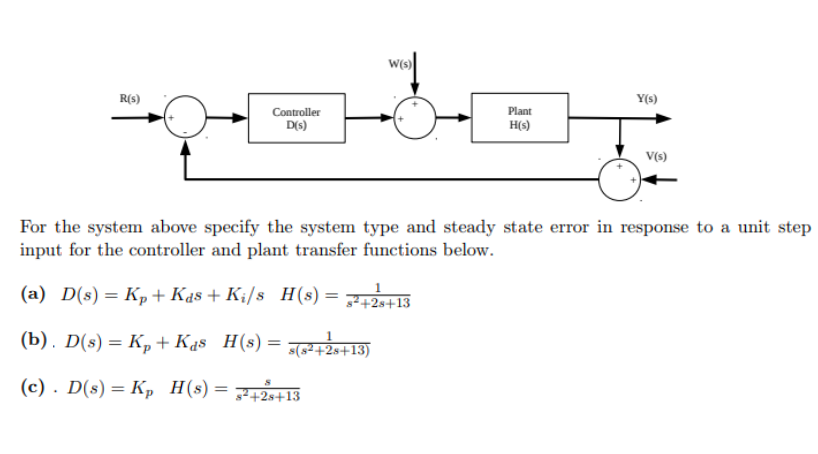 Solved For the system specify the system type and steady | Chegg.com