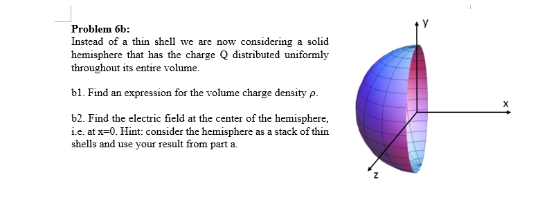Solved Problem 6b: Instead of a thin shell we are now | Chegg.com