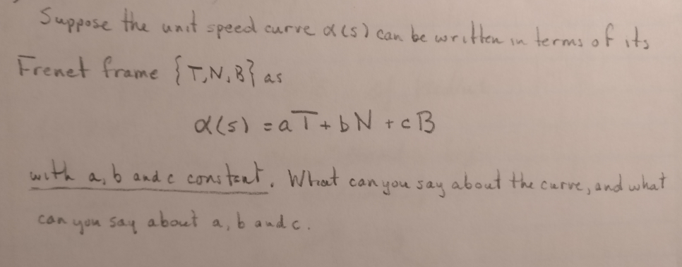 Solved Suppose the und speed curve x cs ) can be with.. | Chegg.com