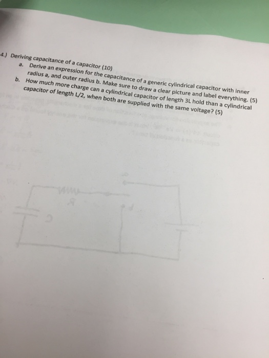 Solved Deriving capacitance of a capacitor Derive an | Chegg.com
