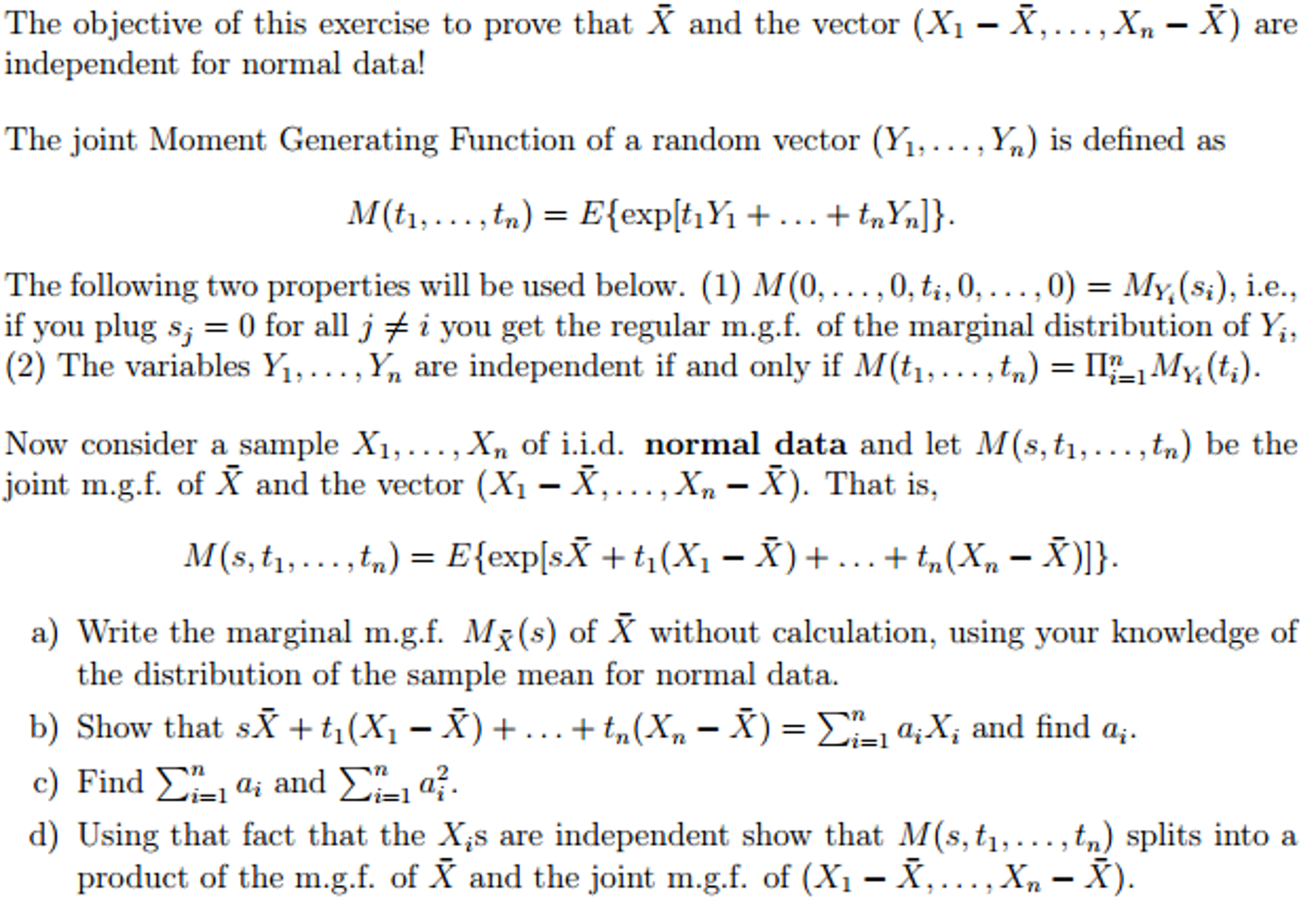 The objective of this exercise to prove that bar X | Chegg.com