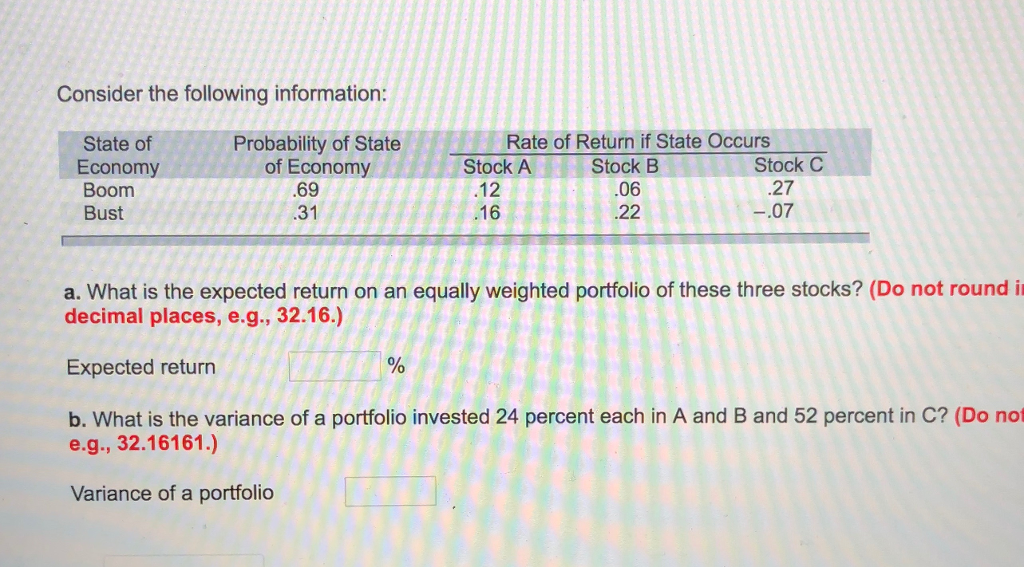 Solved Consider the following information: Probability of | Chegg.com Solved Consider the following information: Probability of | Chegg.com