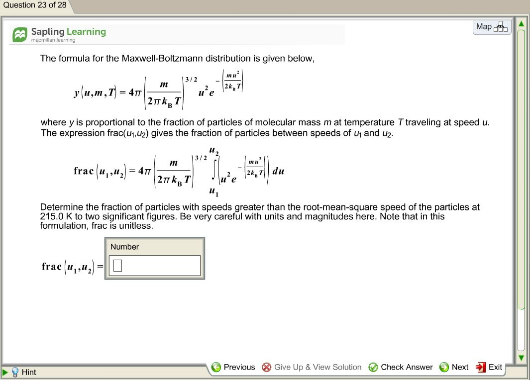 Solved The formula for the Maxwell-Boltzmann distribution is | Chegg.com