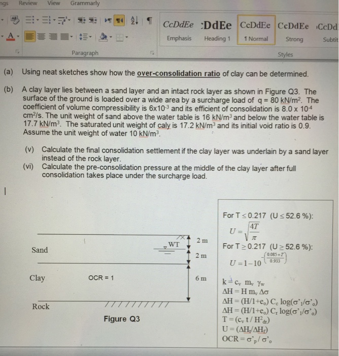 Solved Using neat sketches show how the over-consolidation | Chegg.com