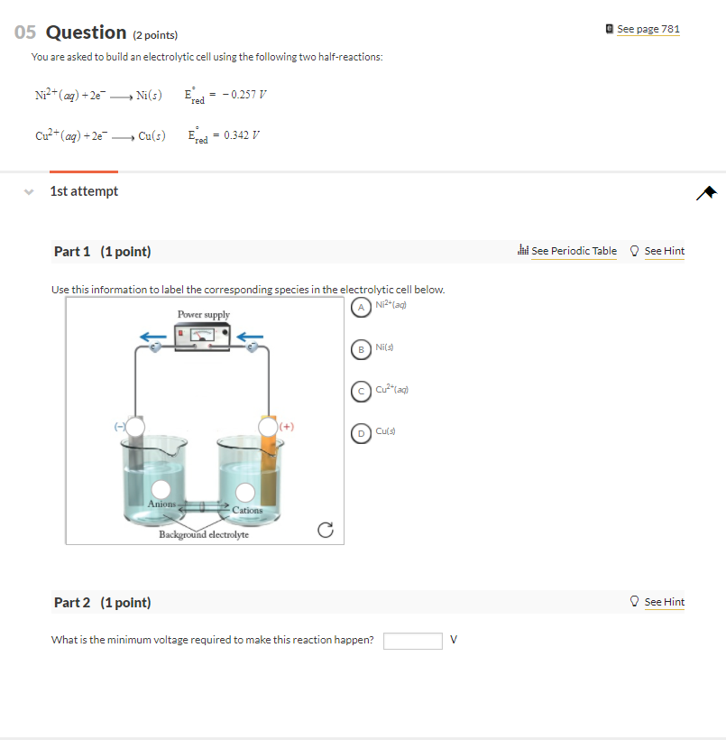 Solved 05 Question (2 points) G See page 781 You are asked | Chegg.com
