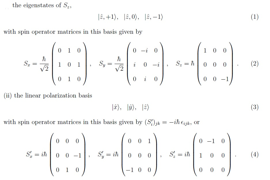 the eigenstates of S, with spin operator matrices in | Chegg.com