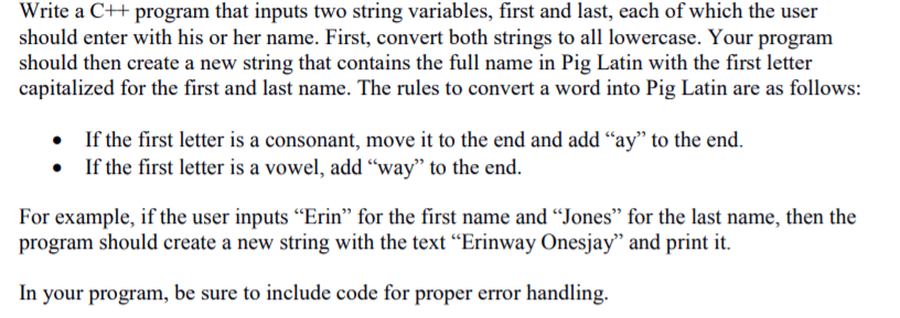 Solved Write A C Program That Inputs Two String Variables