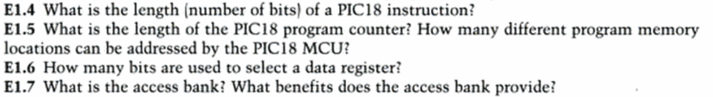Solved What is the length (number of hits) of a PIC18 | Chegg.com