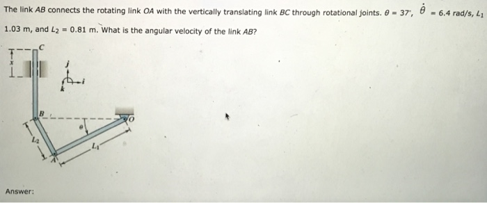 Solved The link AB connects the rotating link OA with the | Chegg.com