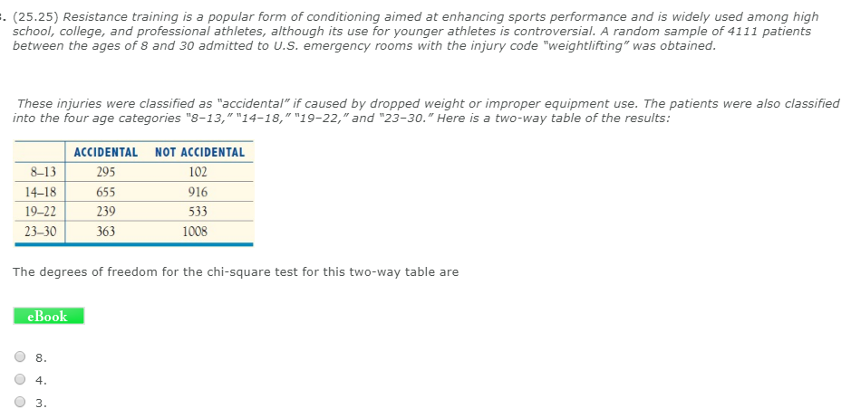 Solved (25.25) Resistance training is a popular form of | Chegg.com