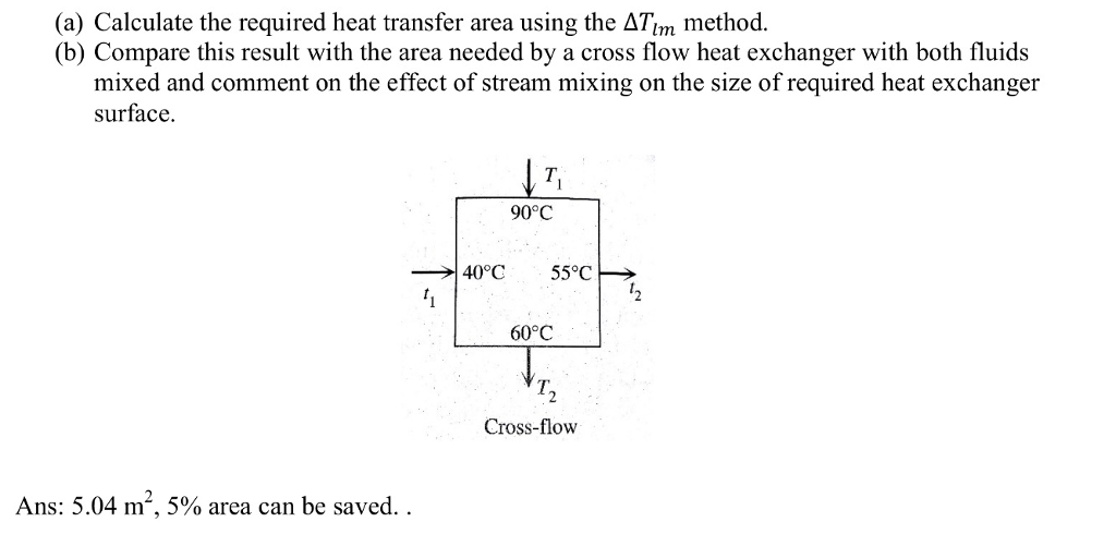Solved 4 Log-mean Temperature Difference Method A cross flow | Chegg.com