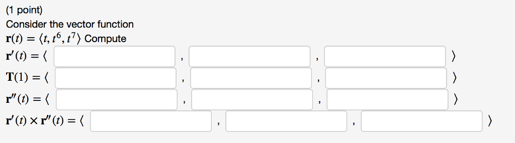 Solved Consider the vector function r(t) = (t, t^6, t^7) | Chegg.com
